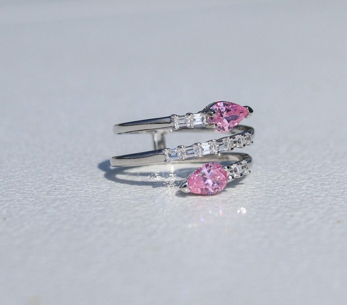 Pink Diamond Simulant One Size Swirl ring – LOVERDAYS